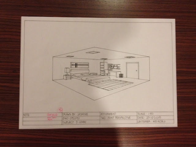 Assignment 14: Two Point Perspective Bedroom | JASMINE YEOH | BIA