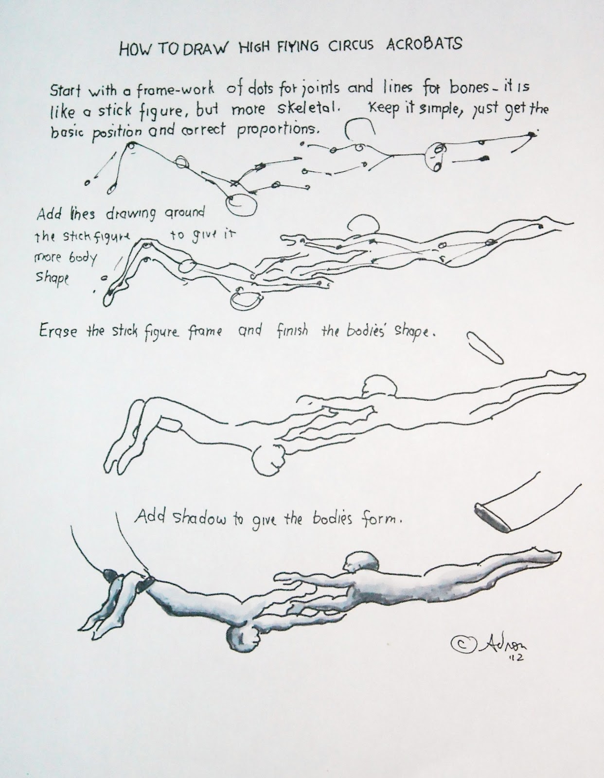 Circus Acrobats Drawing