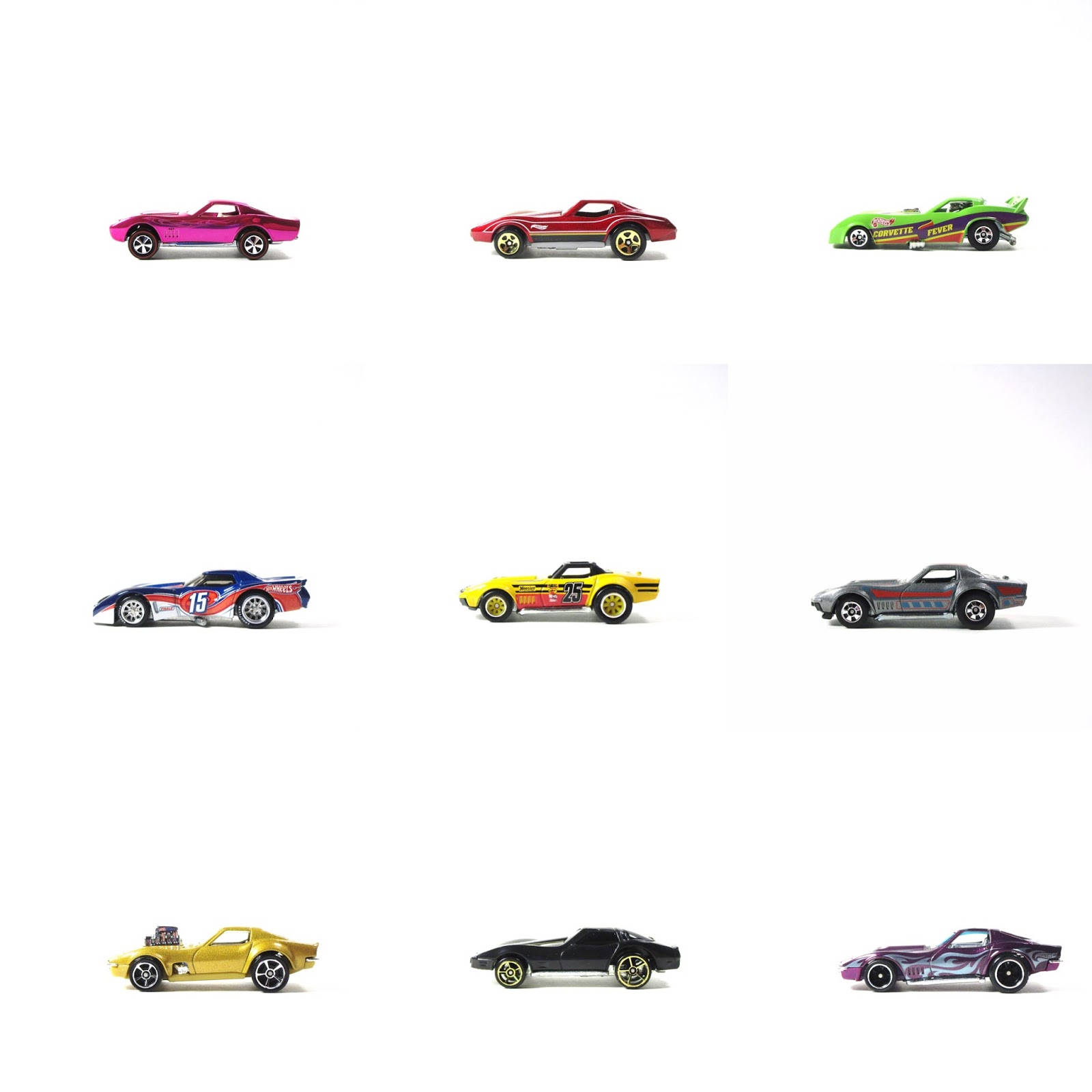 Distinguishing 11 Different Hot Wheels 3rd Generation Corvette Castings ...