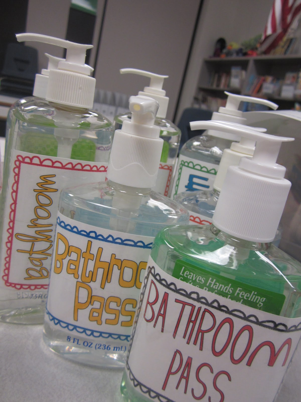 Hand Sanitizer Bathroom Passes - Free Labels