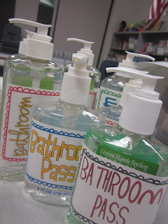 Hand Sanitizer Bathroom Passes - Free Labels