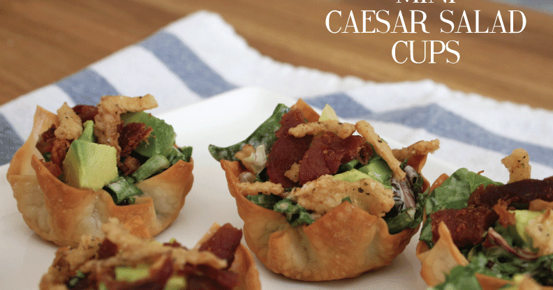 Just A Darling Life: Mini Caesar Salad Cup Appetizer - With Bacon ...