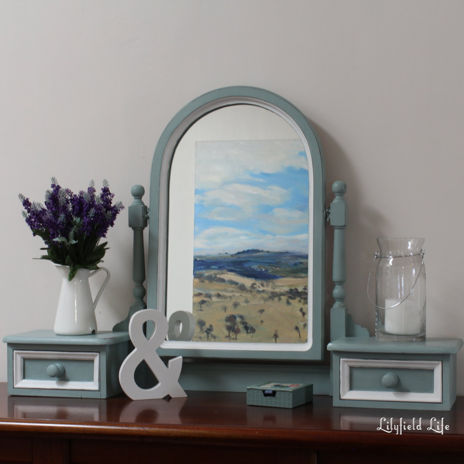 Lilyfield Life: Duck Egg Blue Dressing Table Vanity Mirror Set