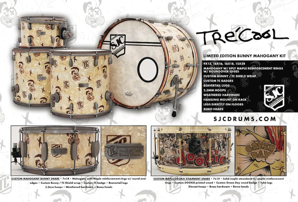 SJC Custom Drums: Limited edition Tre Cool Bunny kit from SJC Custom Drums