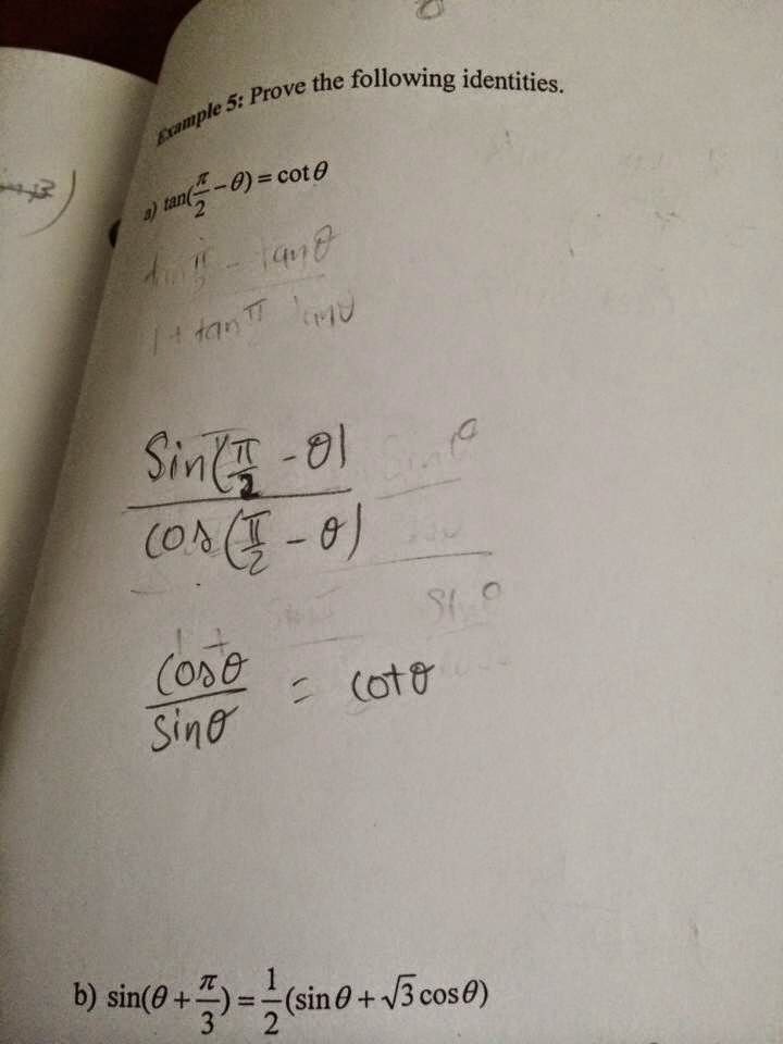 Pre-Calculus 40S Section D Winter 2014: Unit 5- proving identities
