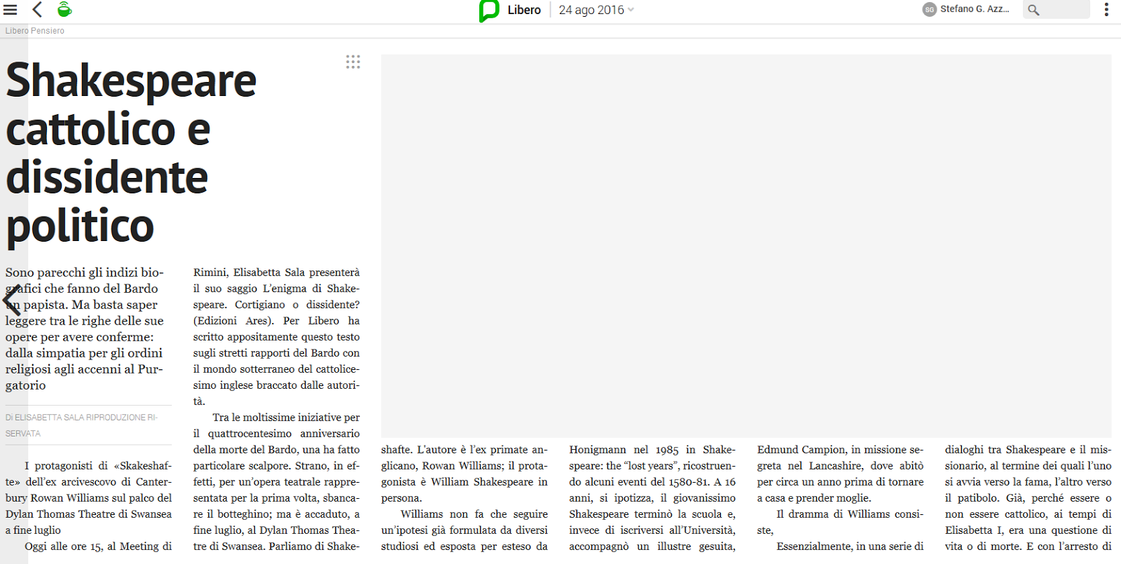 materialismo storico: Shakespeare papista?