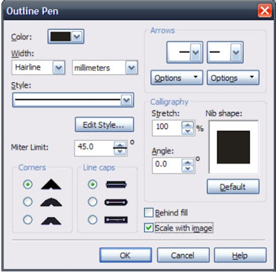 outline style dalam coreldraw - Nirwana Sitoeking