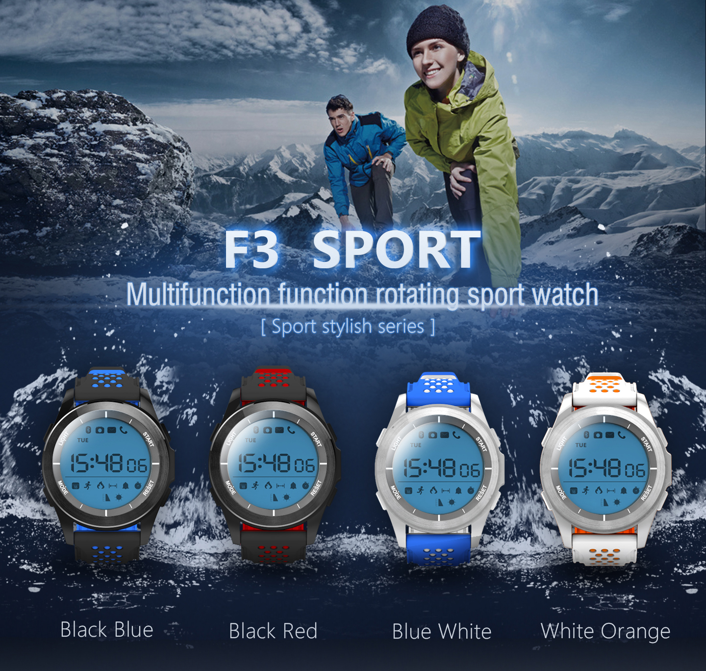 DEKHEKINI.com: NO.1 F3 Sports Smartwatch Bluetooth 4.0 IP68 Waterproof ...