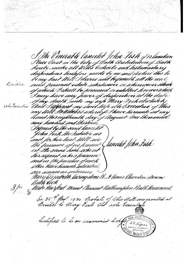 Windsor Fish family History 1700 - 2018 England: Venerable LANCELOT ...