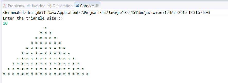 Triangle Pattern In Java | Pyramid Pattern In Java