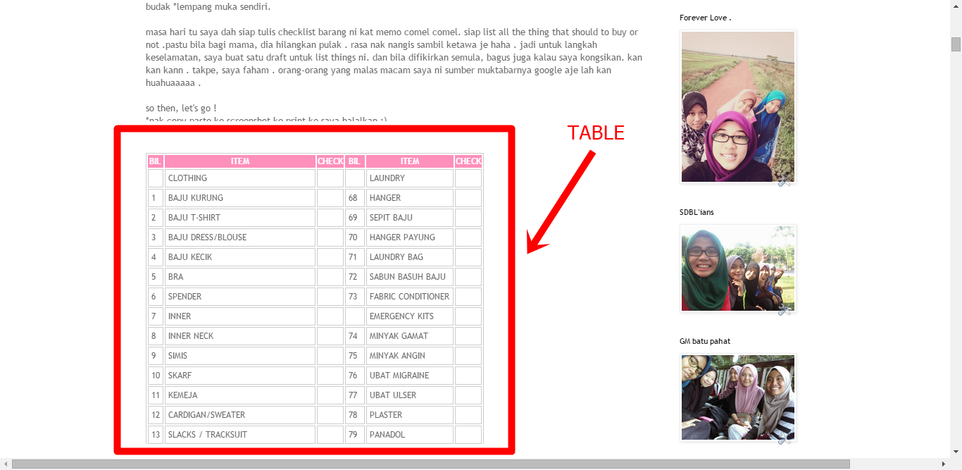 .: Tutorial Cara Meletakkan Table di Posting Blog