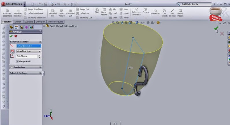 How to Simple modeling Cup 3D in Solidworks - SolidWorks Share