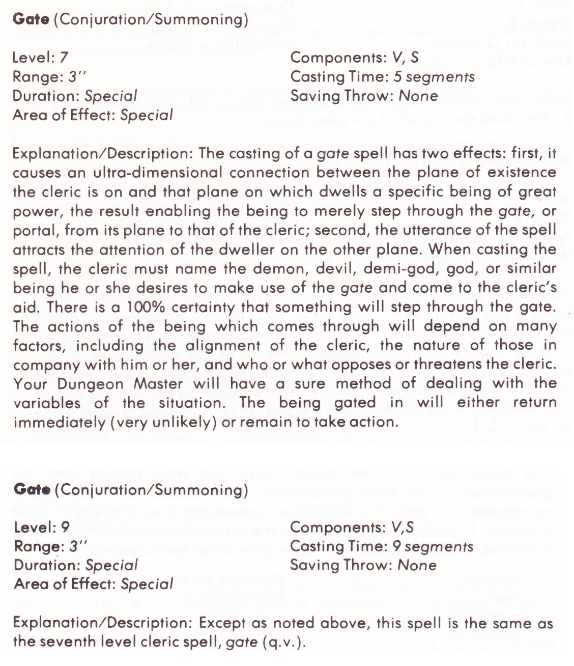 A Paladin In Citadel: DnD Spells: Gate