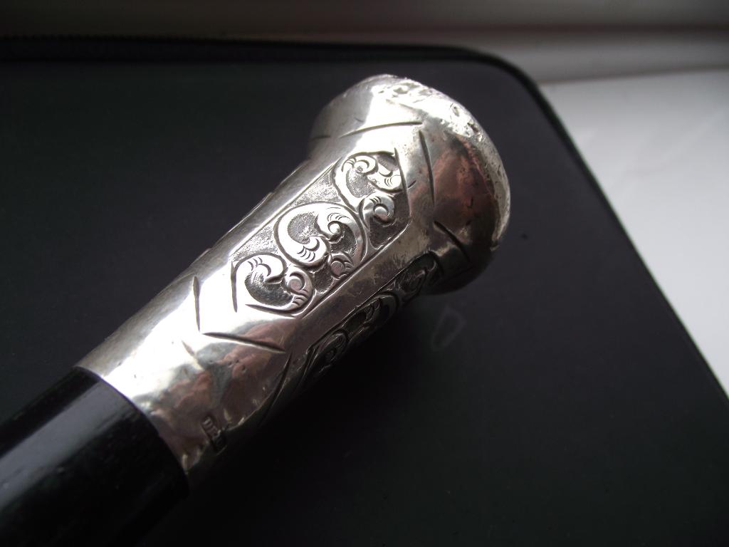 Silver: ANTIQUE VICTORIAN SILVER TOPPED WALKING CANE C1904? Full ...