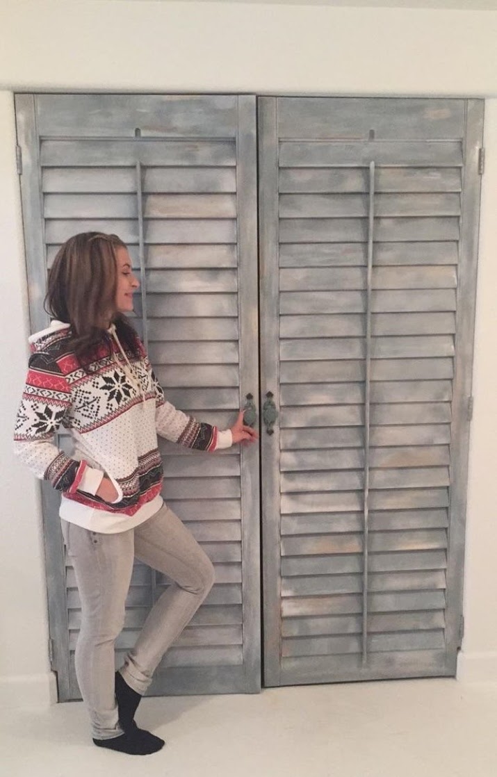 His, Hers and Ours DIY: DISTRESSED SHUTTERS