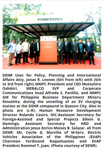 DENR unveils electric car charging station