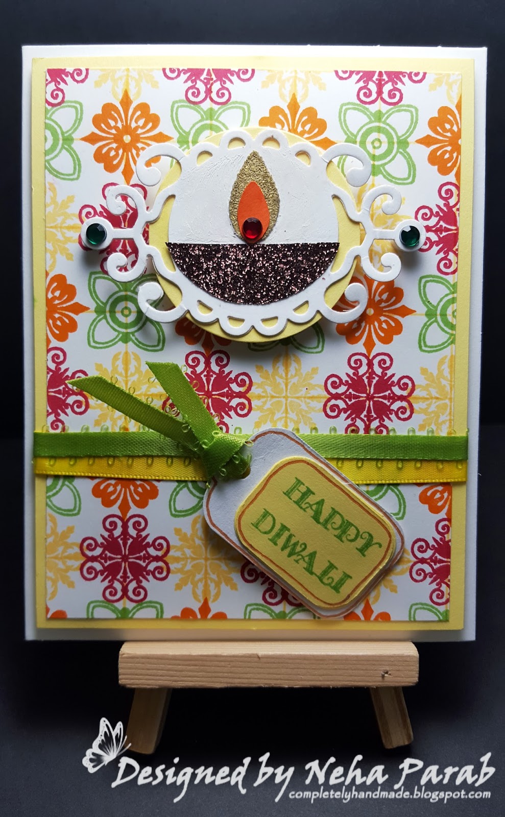 Completely Handmade......: Diwali Cards - Day 3 (Bonus card)