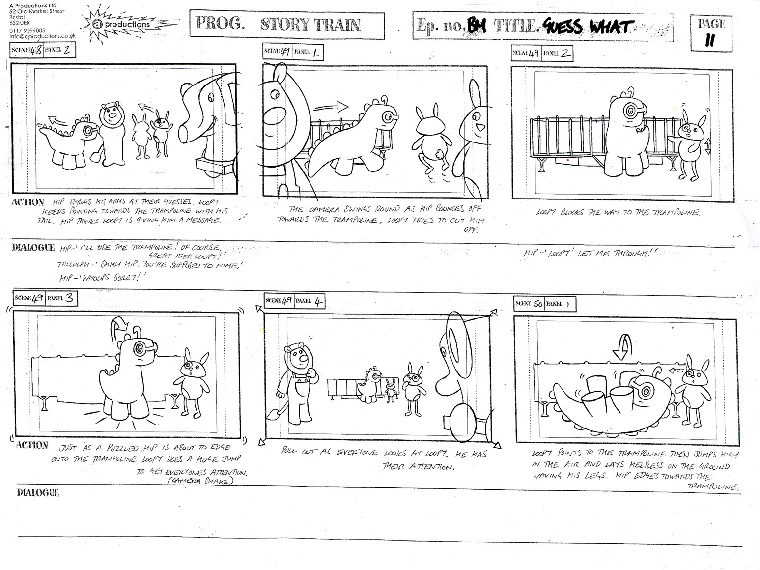 A Productions Ltd: Story Board