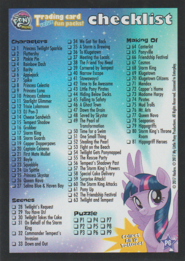 MLP Puzzle Card 6 Trading Cards | MLP Merch