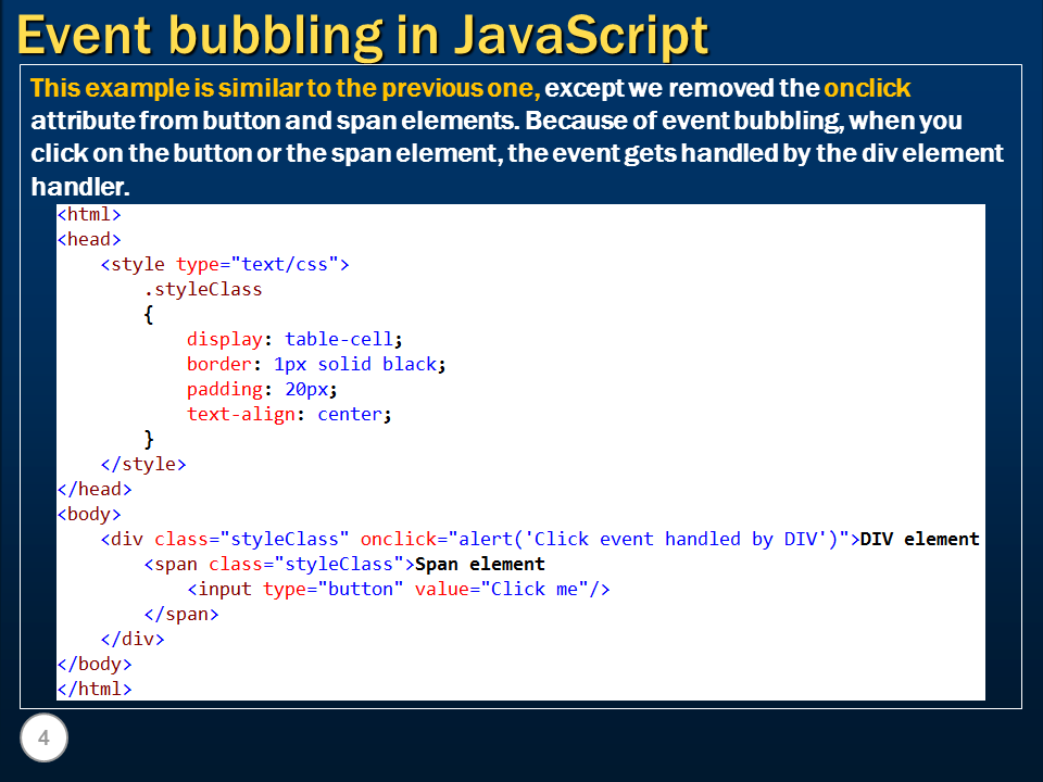 Sql Server Net And C Video Tutorial Event Bubbling In Javascript