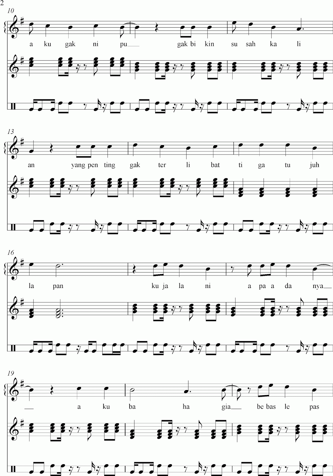 Resensi Musik: Partitur Lagu Not Balok & Angka (Indonesia-Barat)