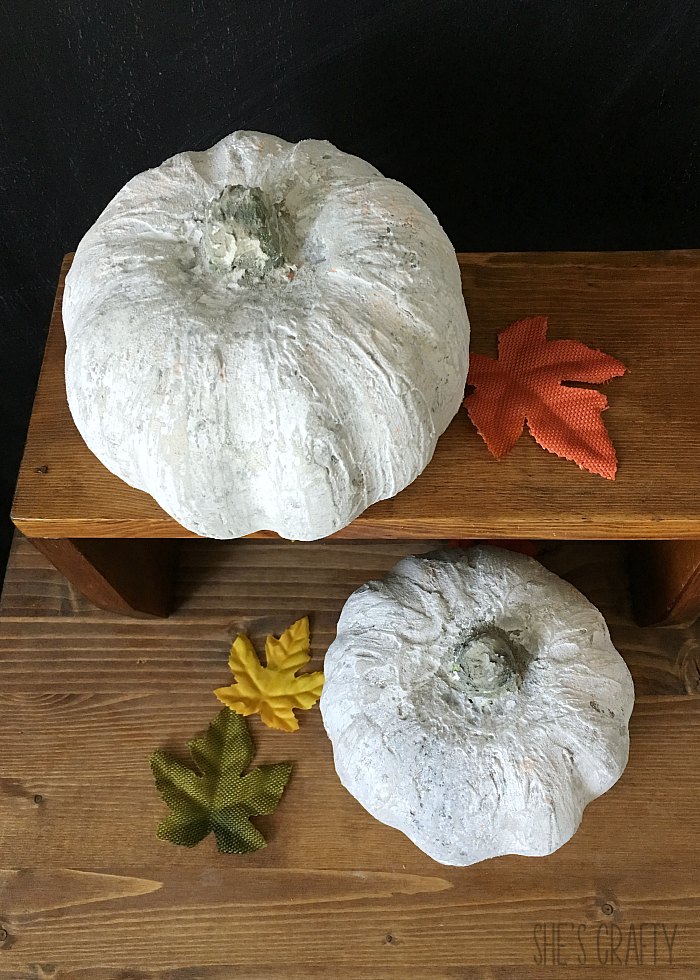 She's Crafty: DIY Faux Cement Pumpkin