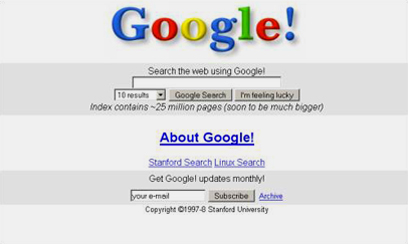 Cinnamon Brainstorm: What google looked like in 1998...