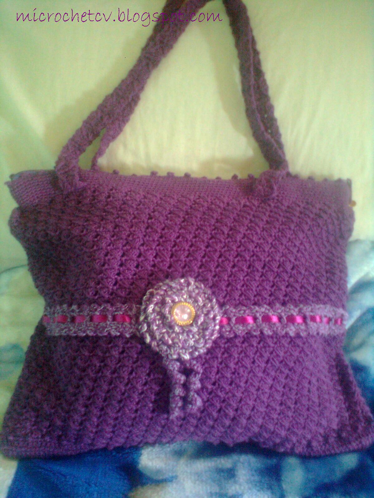 Mi Crochet: Cartera a Crochet tono lila