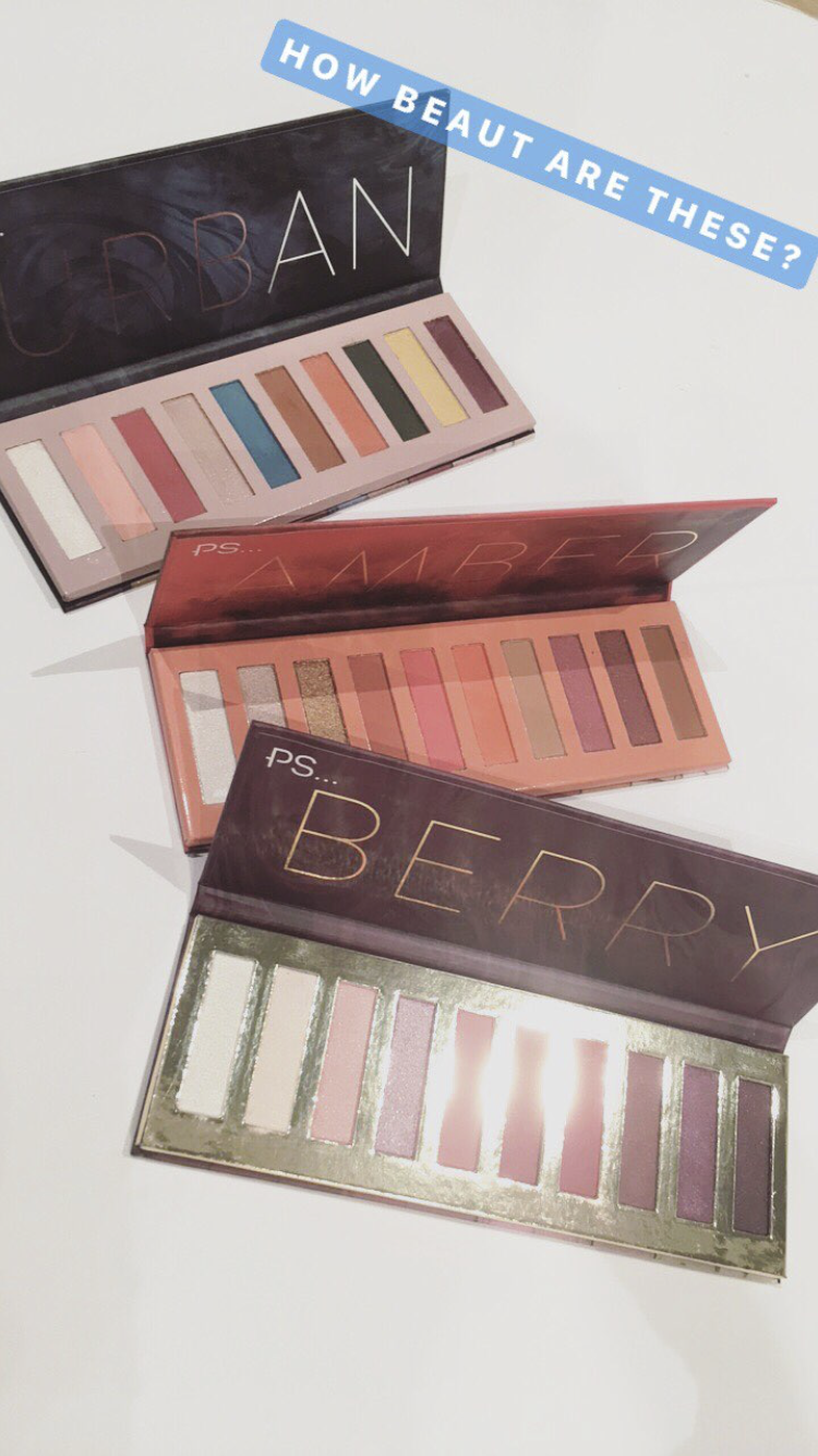 EYESHADOWS PALETTE PRIMARK: AMBER, URBAN & BERRY