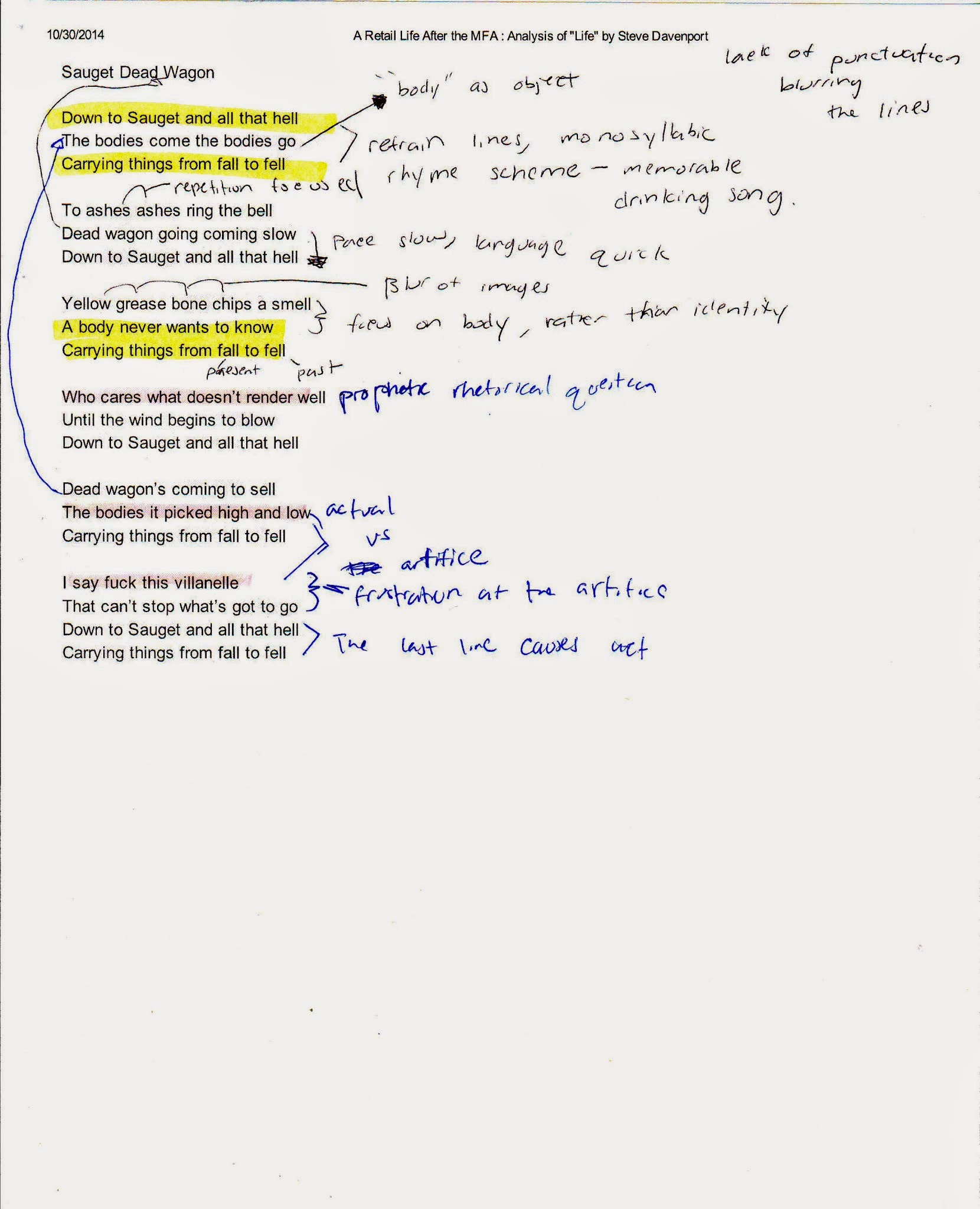 Analysis of "Sauget Dead Wagon" by Steve Davenport