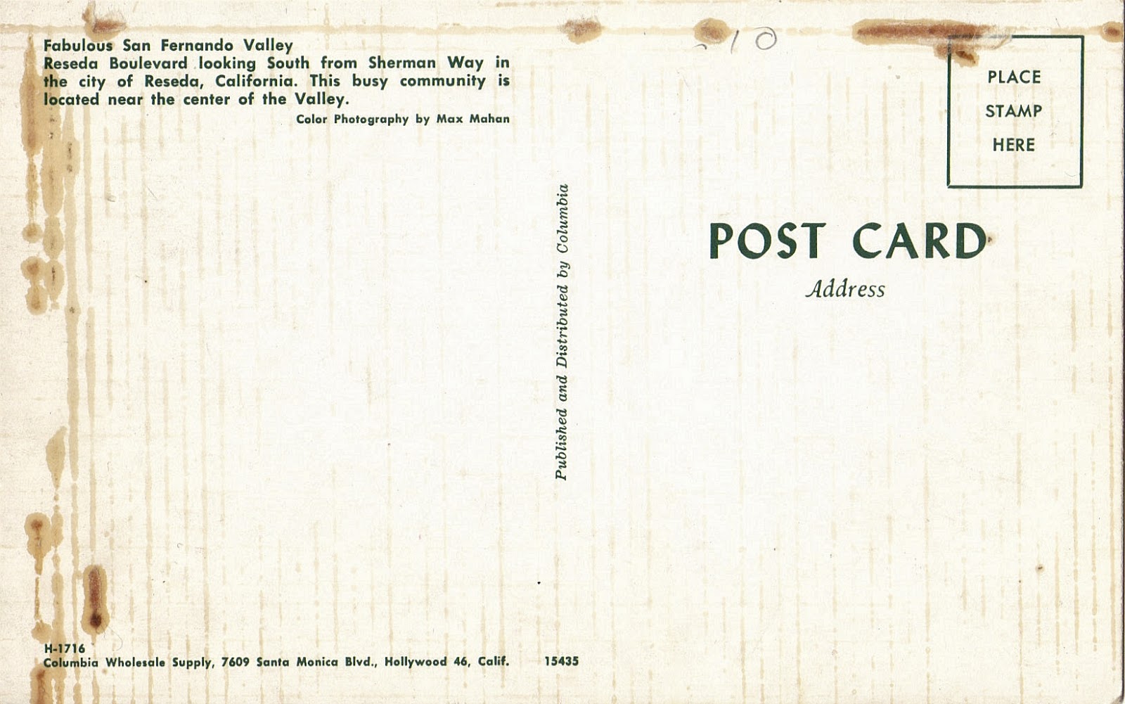 Sherman Way in Reseda Postcard | San Fernando Valley Blog