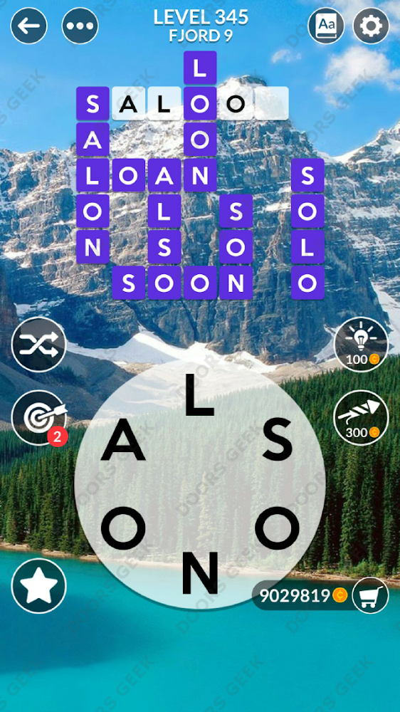 Wordscapes Level 345 Answers ~ Doors Geek