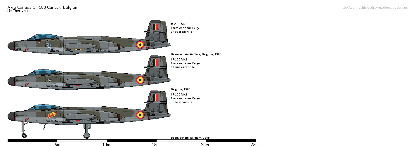 War Machines Drawn: Avro Canada CF-100 Mk.5 Canuck - Belgian users
