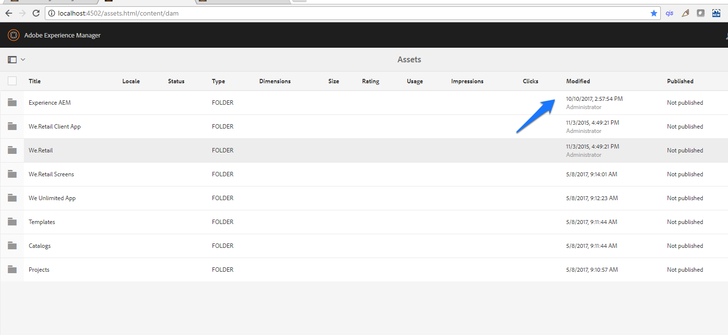Experiencing Adobe Experience Manager Aem Cq Aem 63 Touch Ui Show Date In List View Of