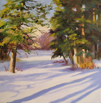 Nel's Everyday Painting: Snow Shadows - SOLD