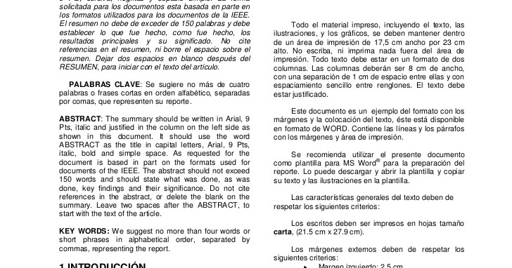 Descargar plantilla de formato IEEE en Word