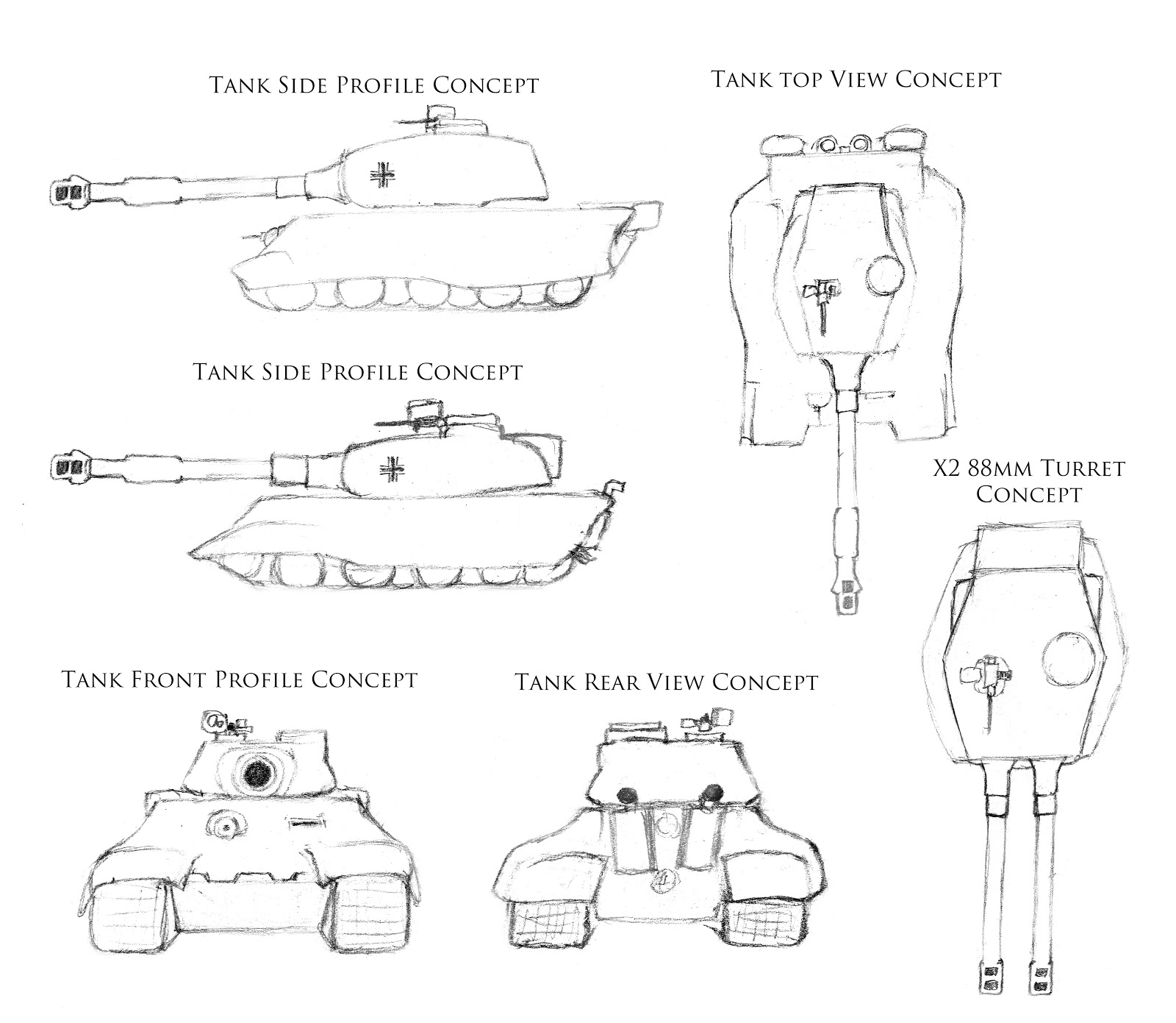 Studio Work (TFD1304): WWII Tank Re-design (first concepts)