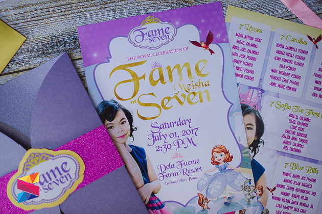 Fame 7th Birthday Sofia the First Themed Invitation - Stunro CreativeWorks