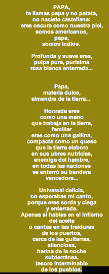 Disfrutando letras: Oda a la papa del poeta chileno Pablo Neruda