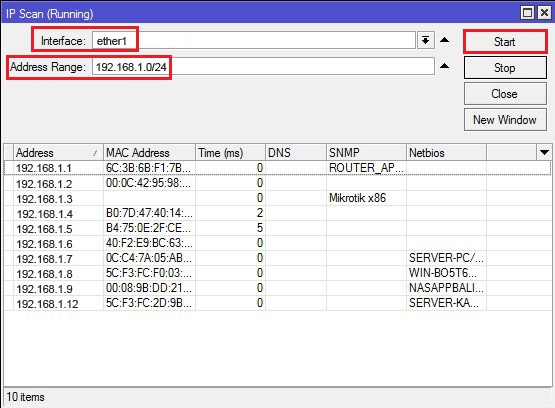 Cara Menggunakan Tool Ip Scan Pada Mikrotik Kumpulan Tutorial Mikrotik Indonesia