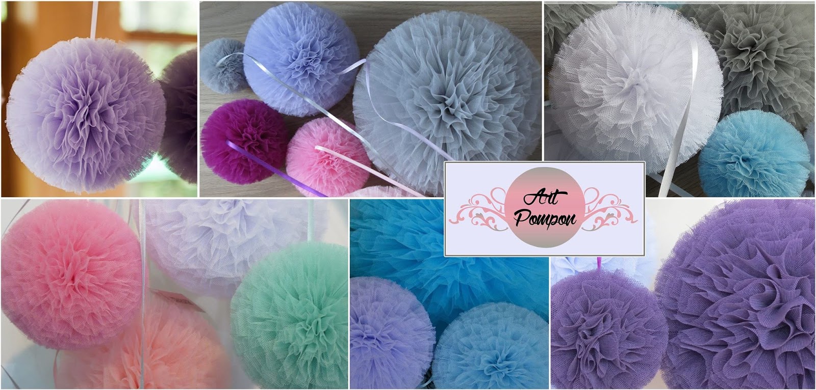 Pompony tiulowe - Art Pompon: POMPONY tiulowe