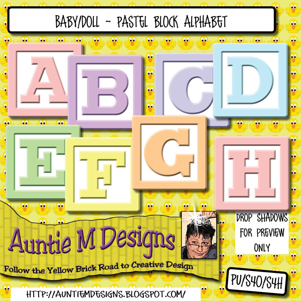 Auntie M Designs: Pastel Baby Blocks