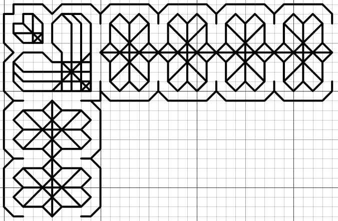 Imaginesque: Blackwork Corner&Border Pattern