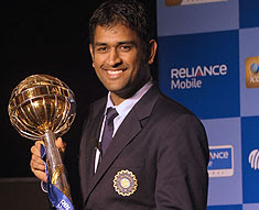 Cricketoria: MS Dhoni with Winning Trophies