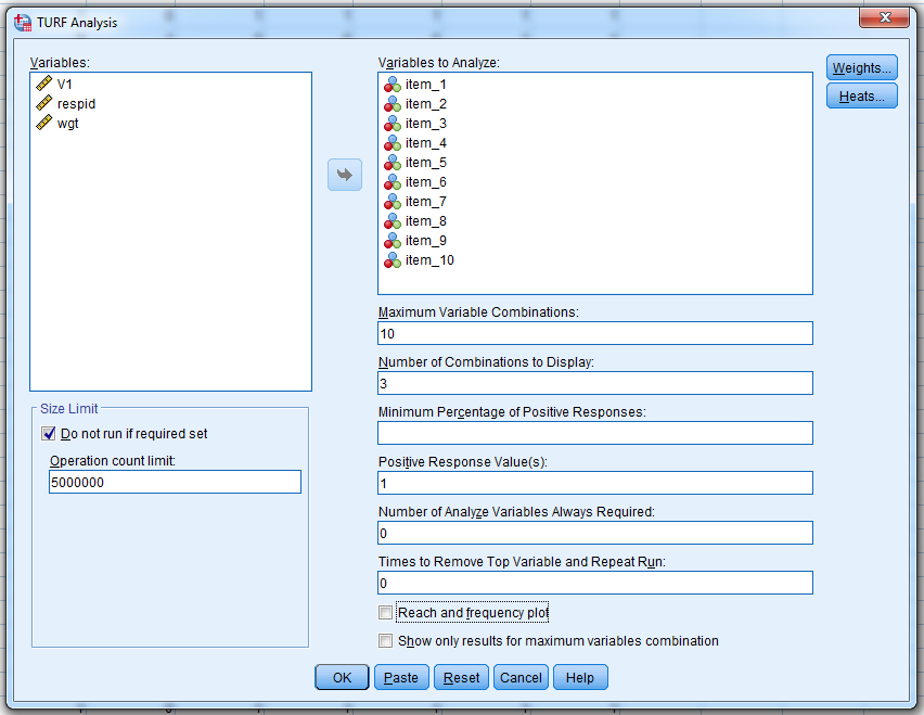Reflections of a Data Scientist: (R) TURF Analysis (SPSS)
