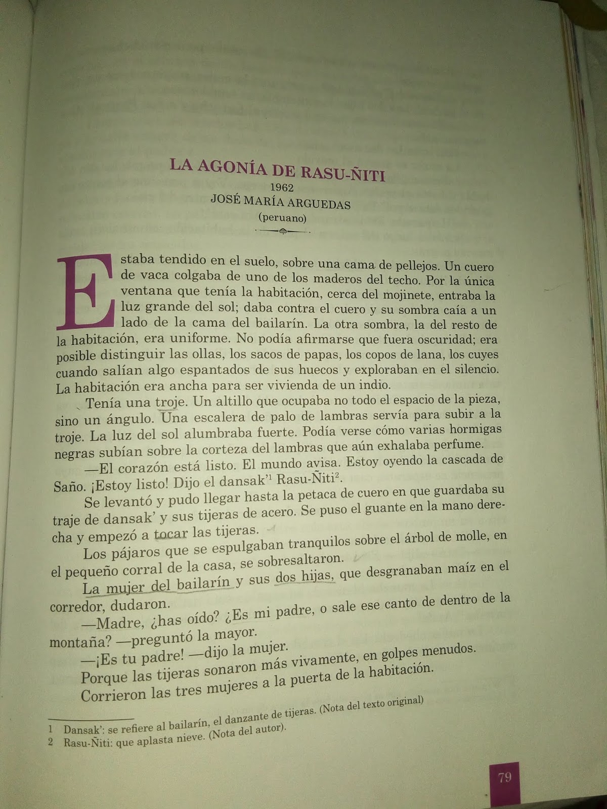 El magnífico universo de la Literatura: La Agonía de Rasu-Ñiti