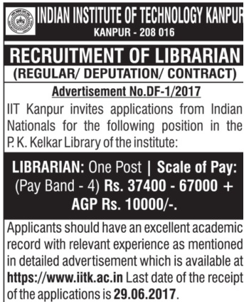 The Library Soup : Librarian vacancy in Indian Institute of Technology ...
