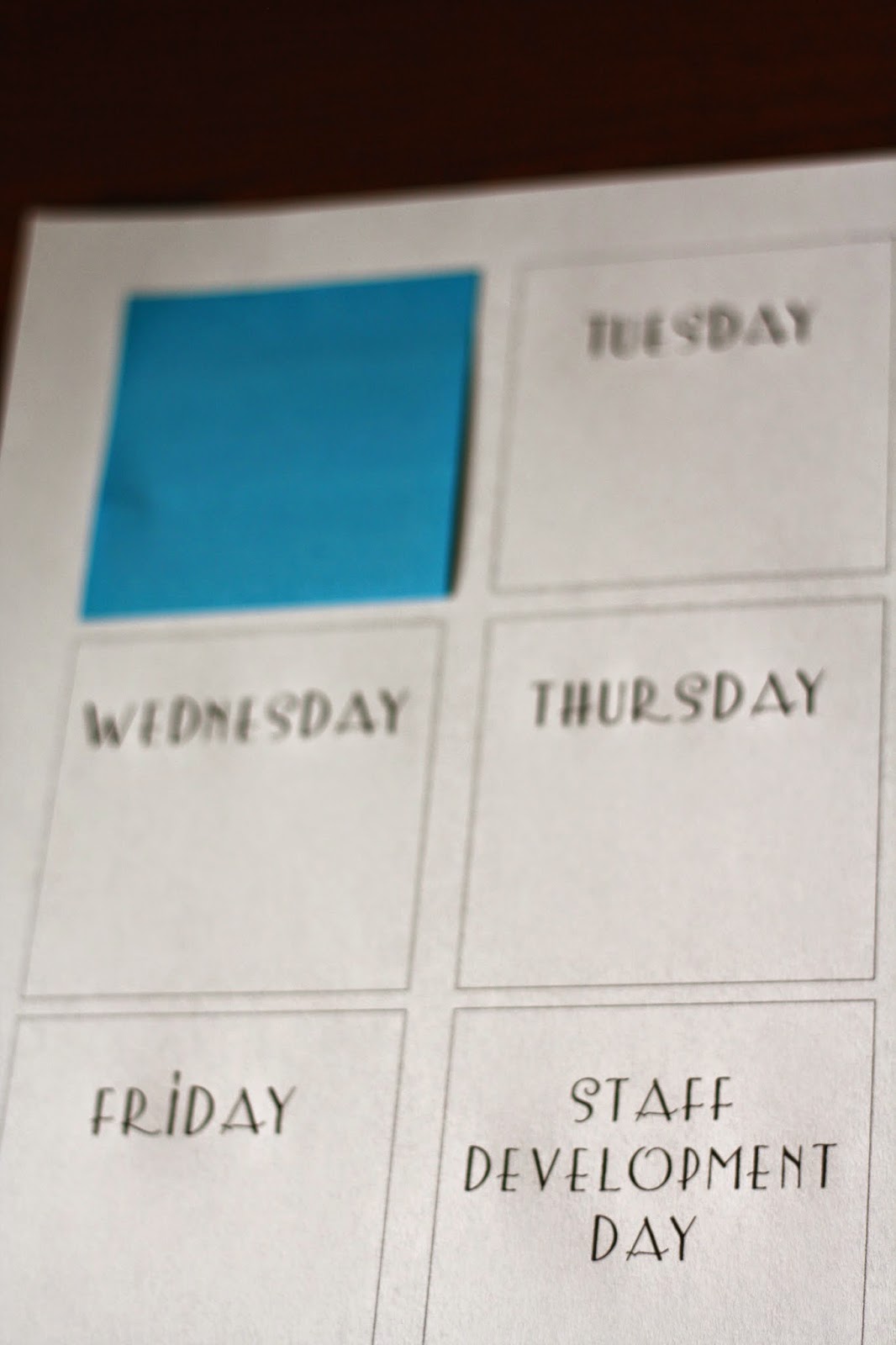 Perpetual Post It Note Calendar