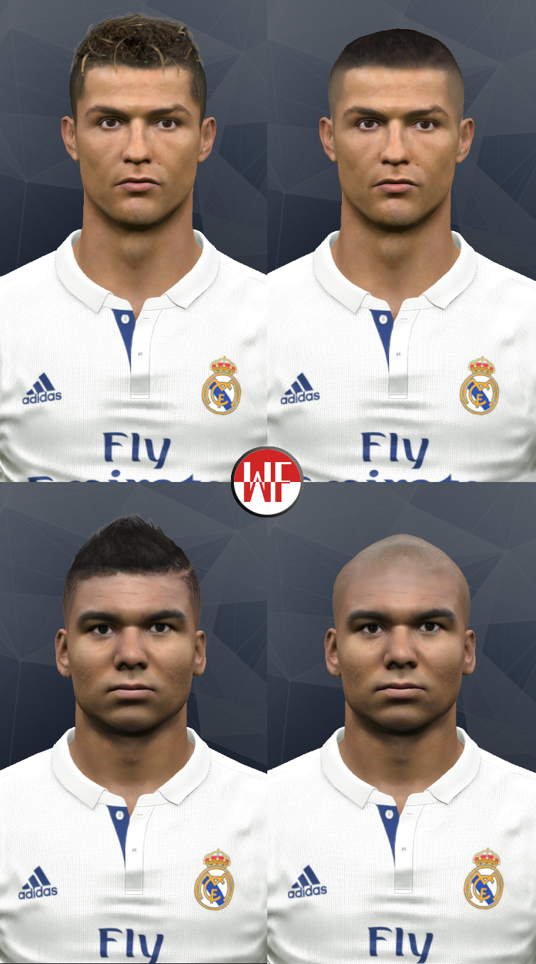pes-modif: PES 2017 Cristiano Ronaldo & Casemiro face by WER Facemaker