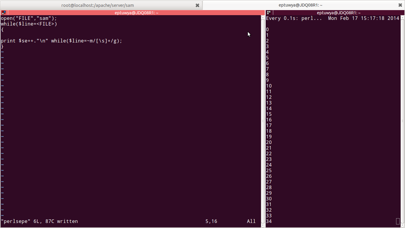 Bash ~ Perl ~ Python ~ Batch ~ Ruby Counting No Words In A File Perl